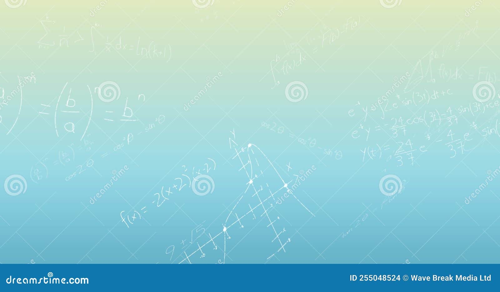 Image of Mathematical Equations on Blue Background Stock Illustration ...
