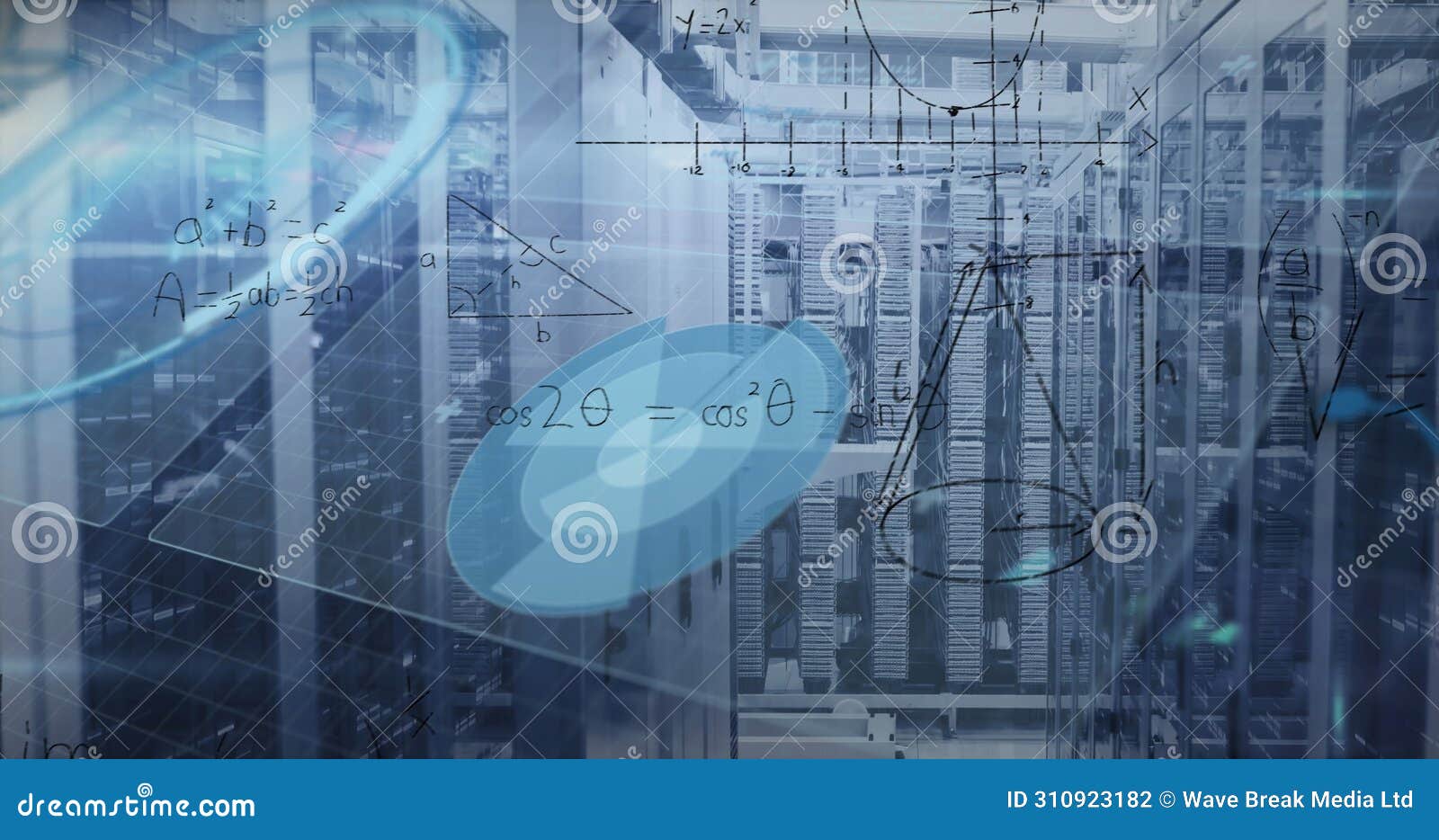 Image of Mathematical Equations and Data Processing Against Computer ...
