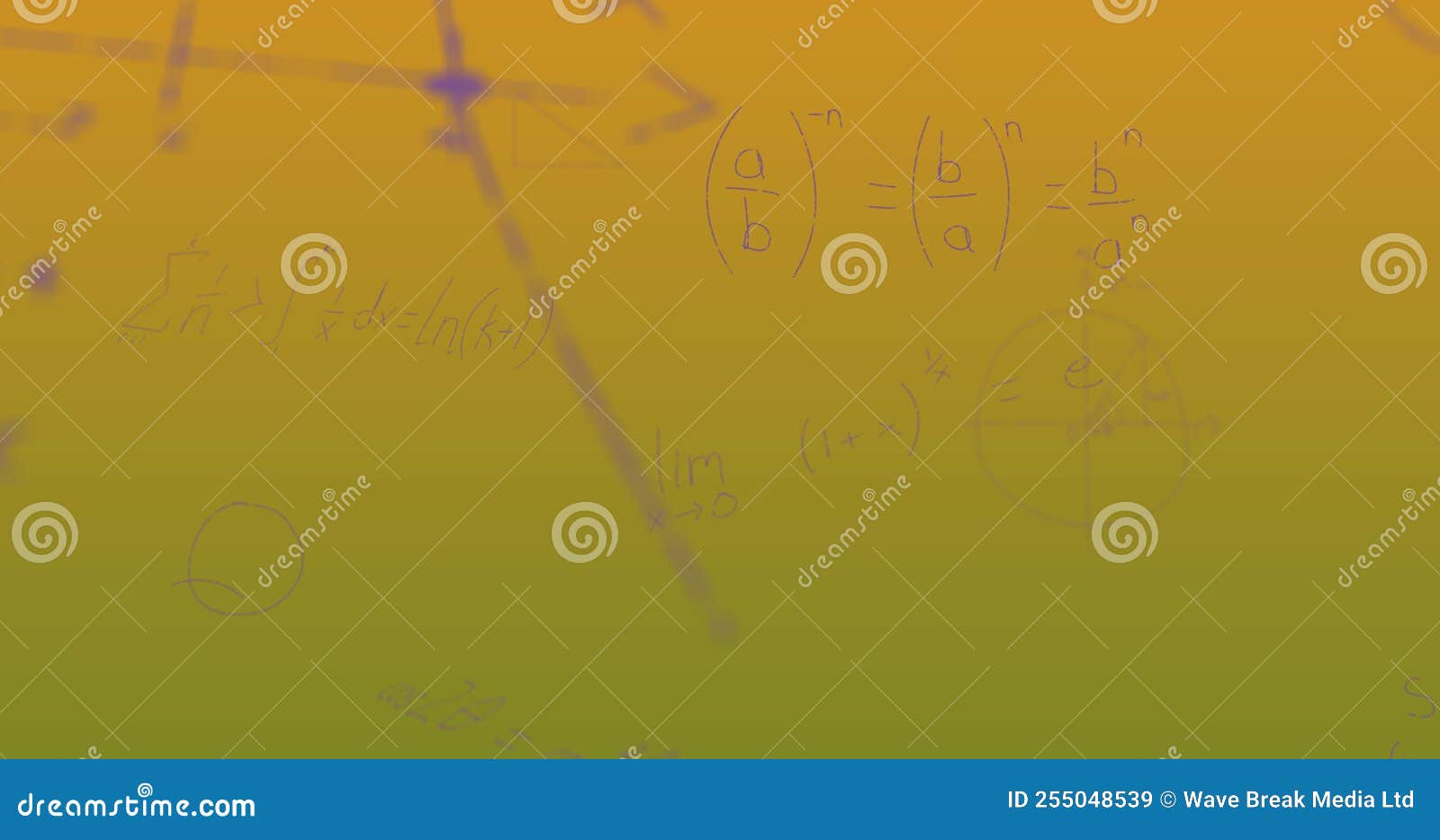 Image of Mathematical Equations on Green Background Stock Illustration ...