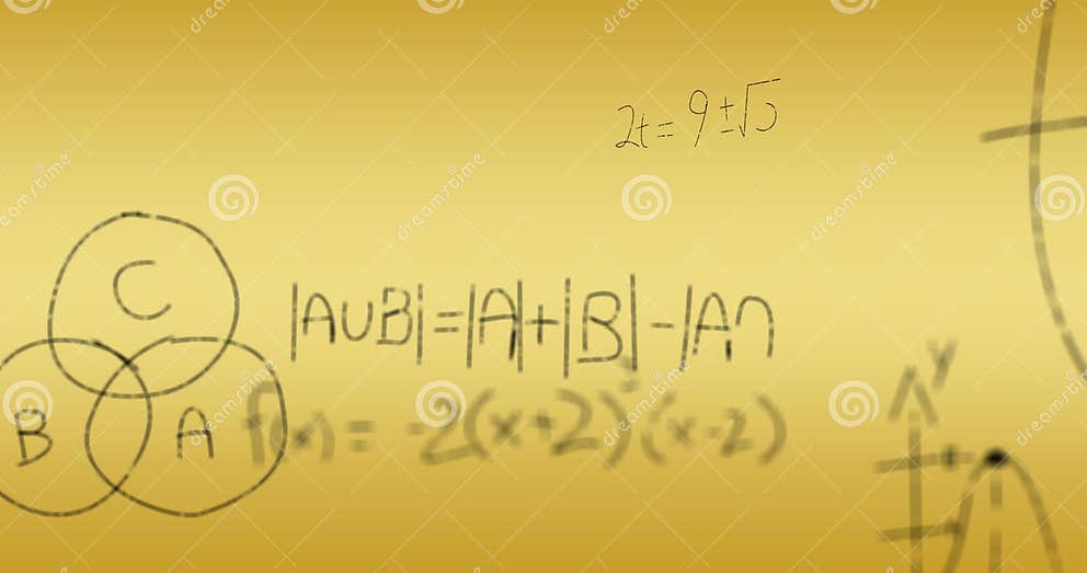 Image of Mathematical Equations on Orange Background Stock Illustration ...