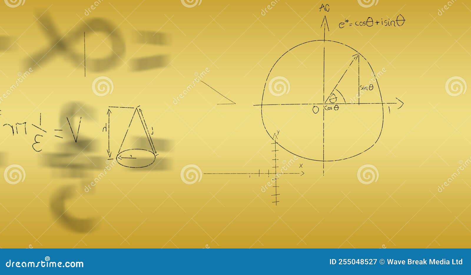 Image of Mathematical Equations on Orange Background Stock Illustration ...