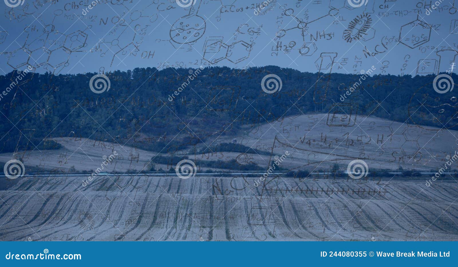 Image of Mathematical Equations Over Landscape Stock Image - Image of ...