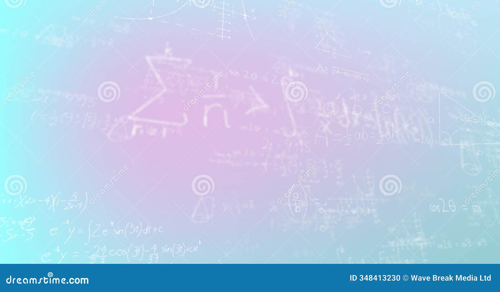 Mathematical Equations And Formulas On School Blackboard. Cartoon ...