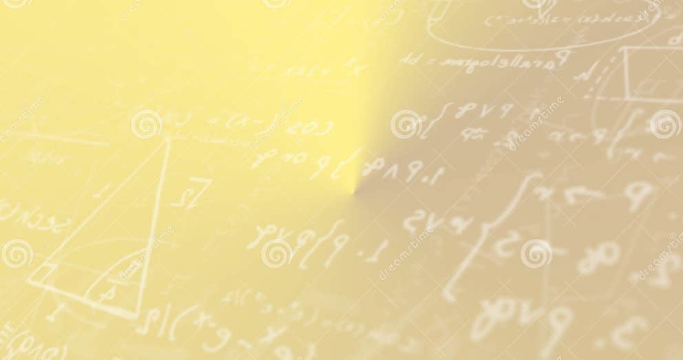 Image of Mathematical Equations Over Yellow and Brown Background Stock ...