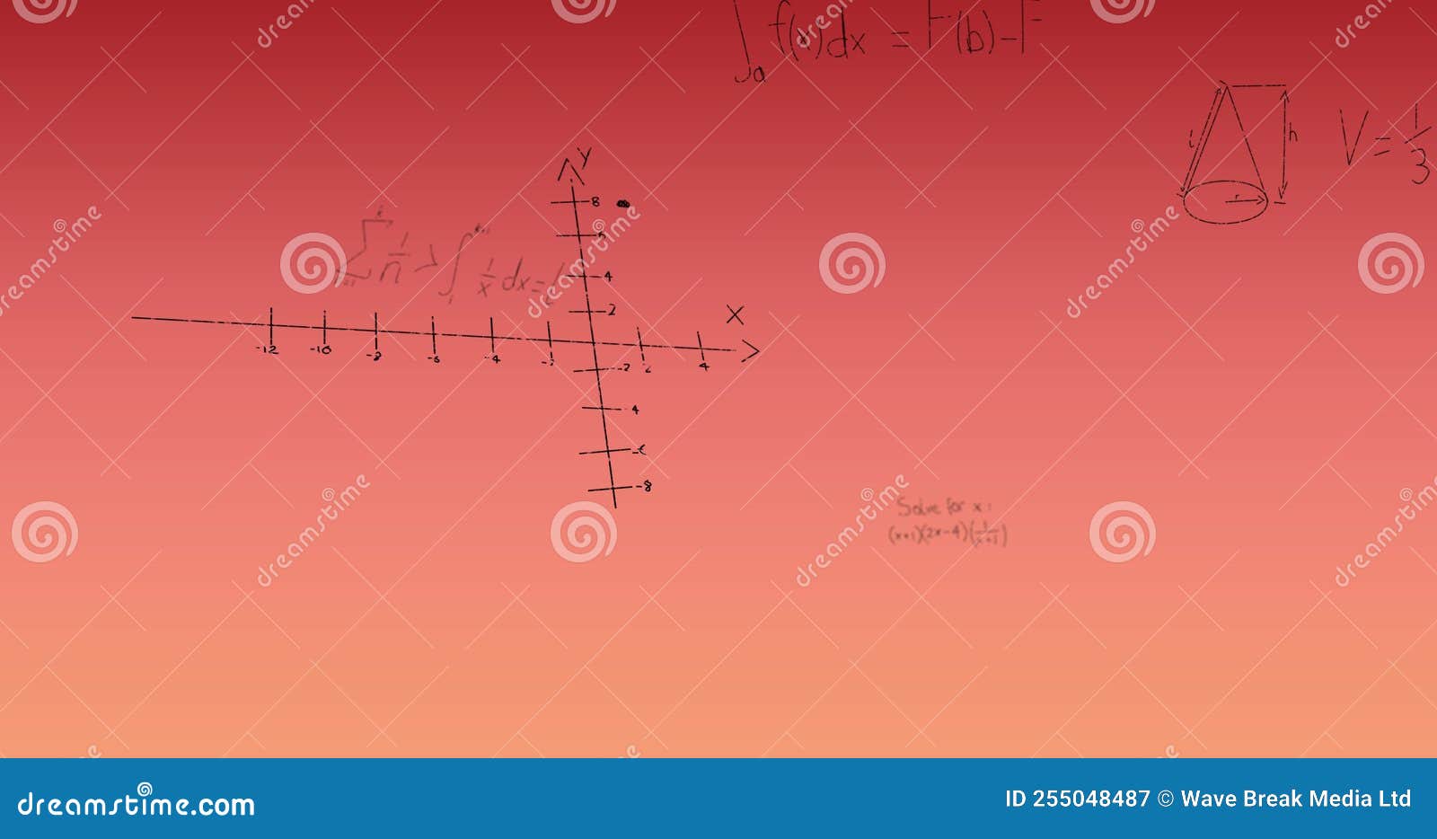 Image of Mathematical Equations on Pink Background Stock Illustration ...