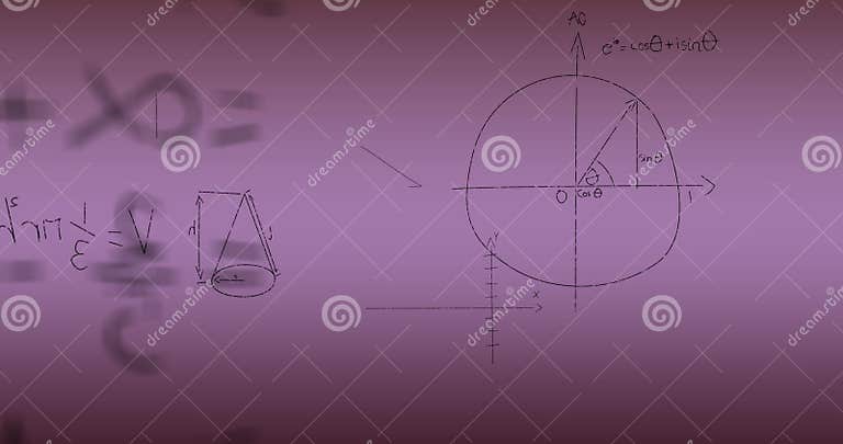 Image of Mathematical Equations on Pink Background Stock Illustration ...