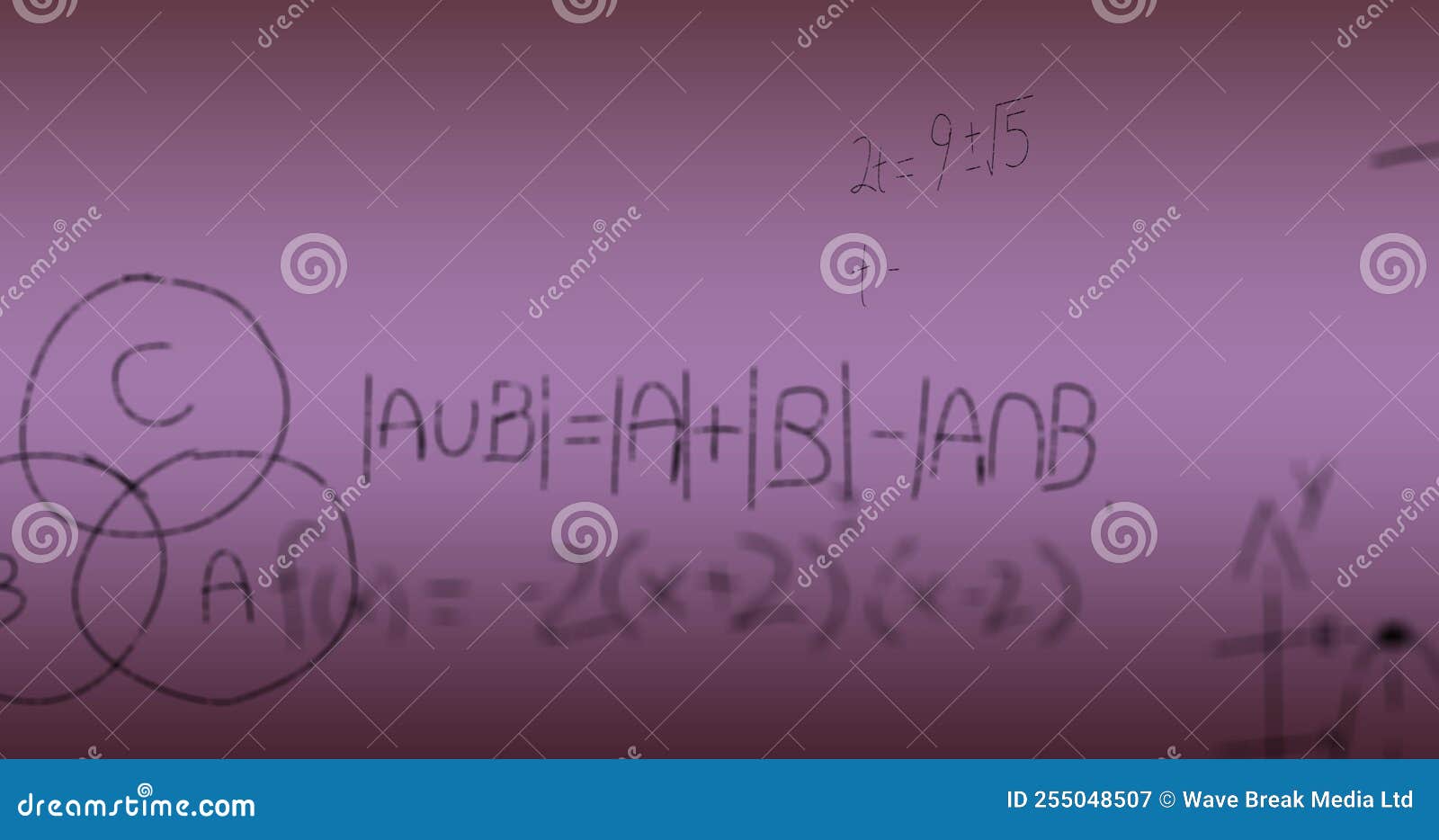 Image of Mathematical Equations on Pink Background Stock Illustration ...