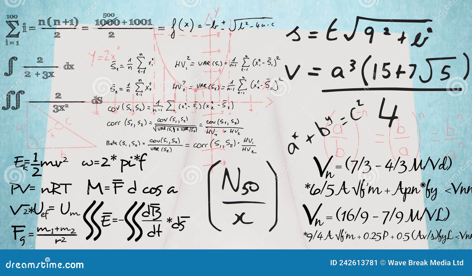Image of Mathematical Equations in School Notebook Stock Illustration ...