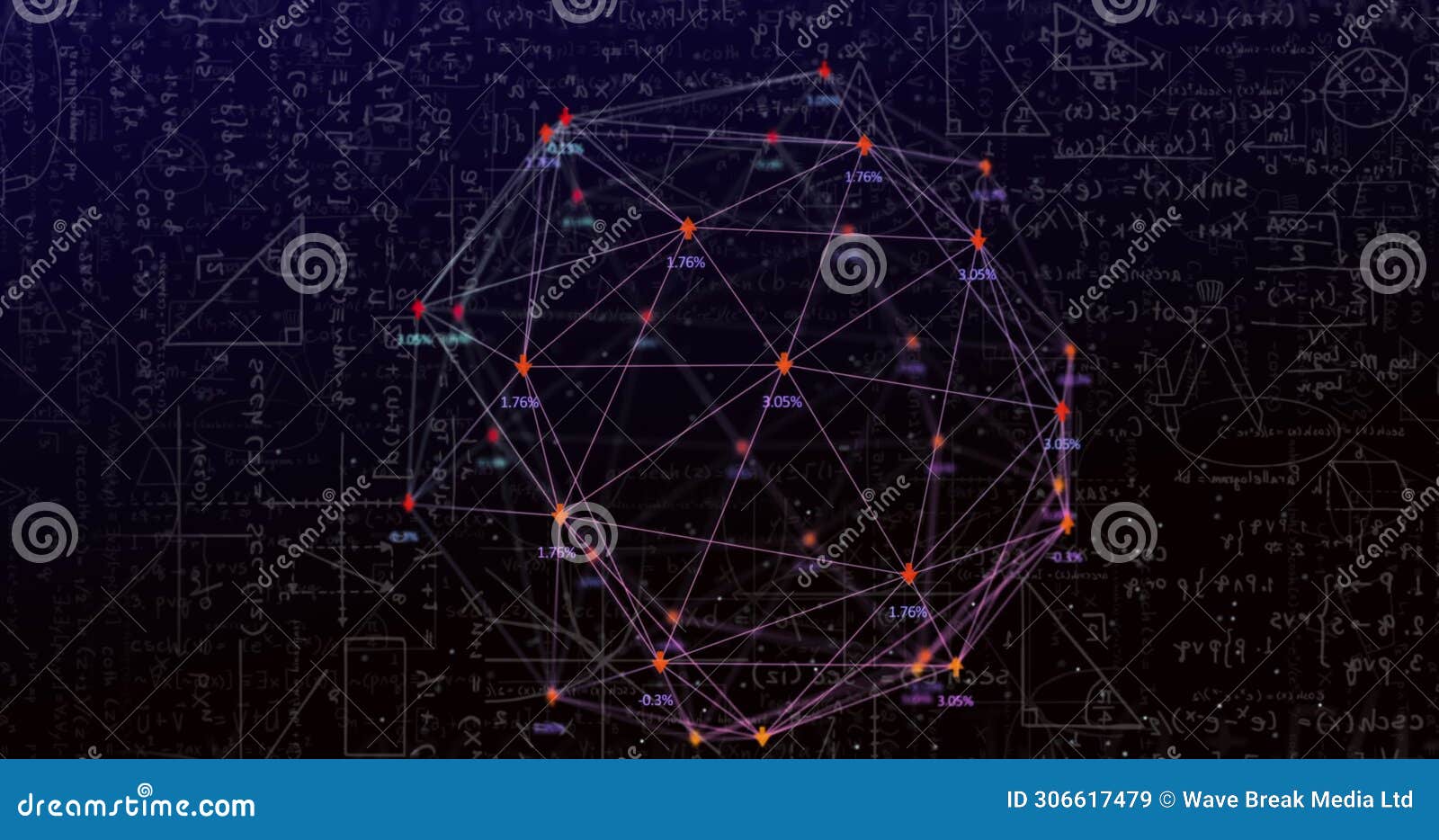 Image of Mathematical Equations and Web of Connections on Black ...