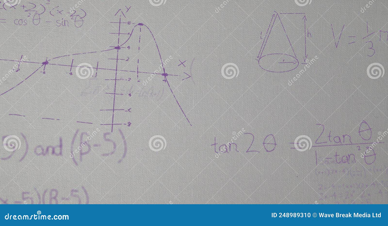 Image of Mathematical Equations on White Background Stock Illustration ...