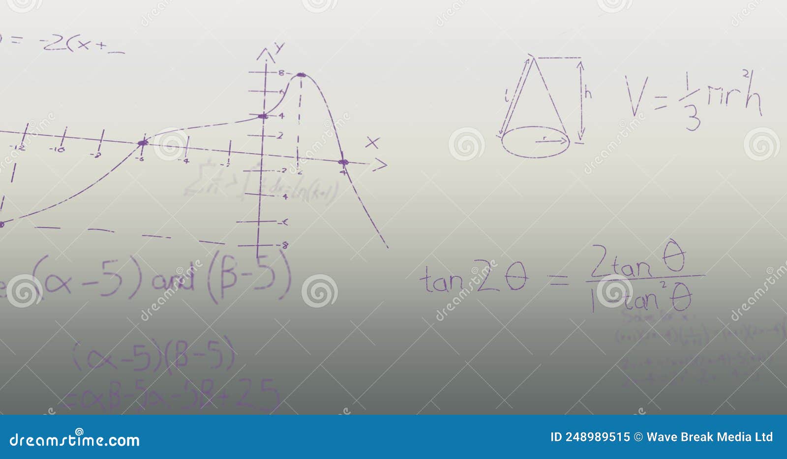 Image of Mathematical Equations on White Background Stock Illustration ...