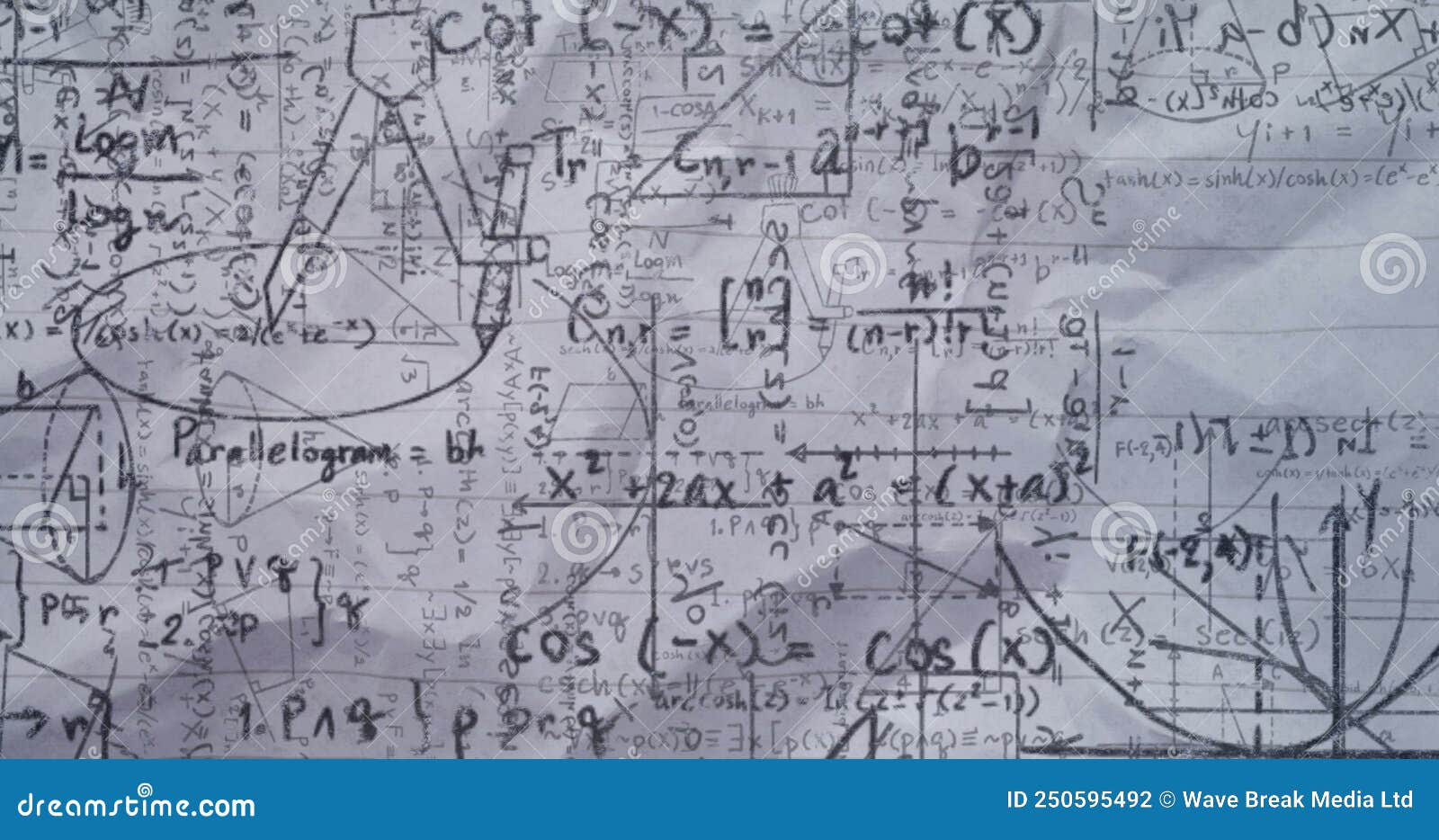 Image of Mathematics Formulas on Grey Background Stock Photo - Image of ...