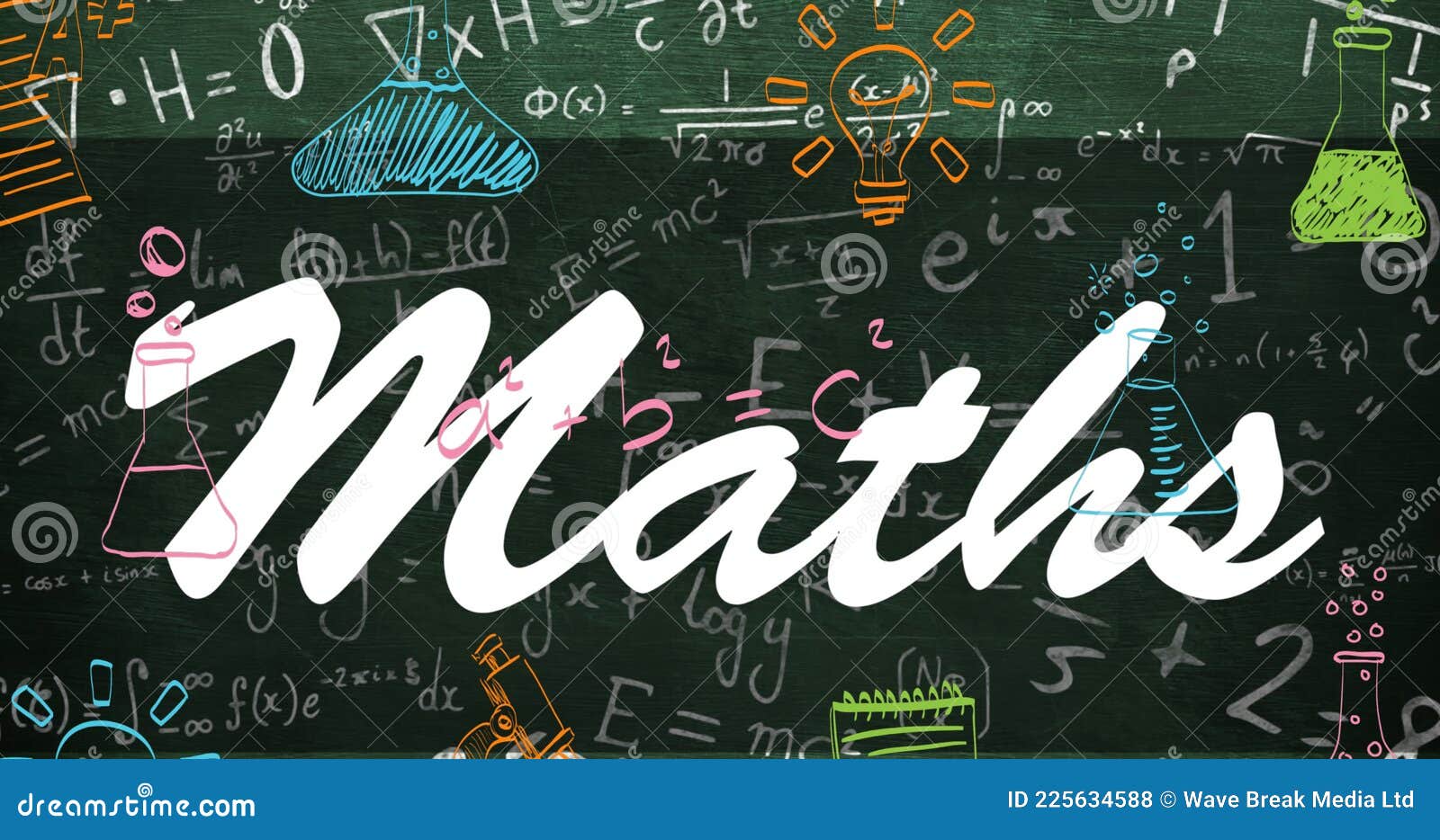 Image of Maths Text Over Mathematical Equations Stock Illustration ...