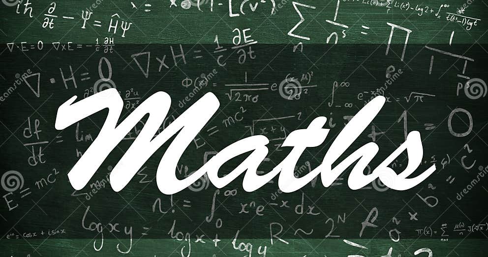 Image of Maths in White Text Over Chalkboard with Maths Equations in ...