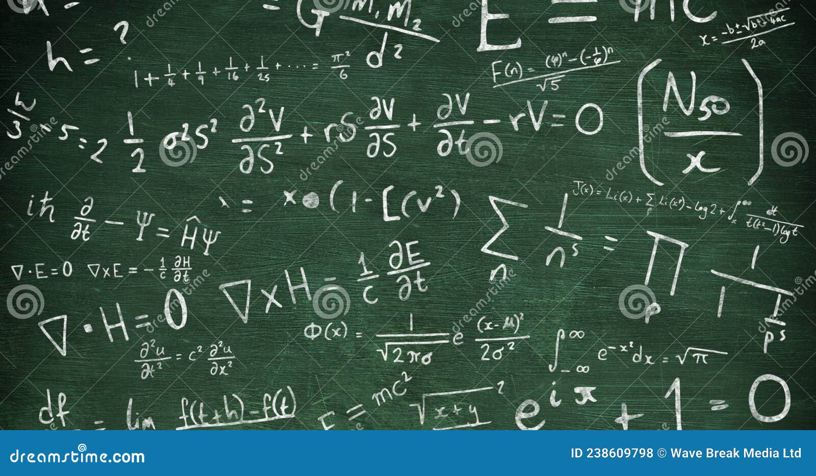 Image of Maths in White Text Over Chalkboard with Maths Equations in ...