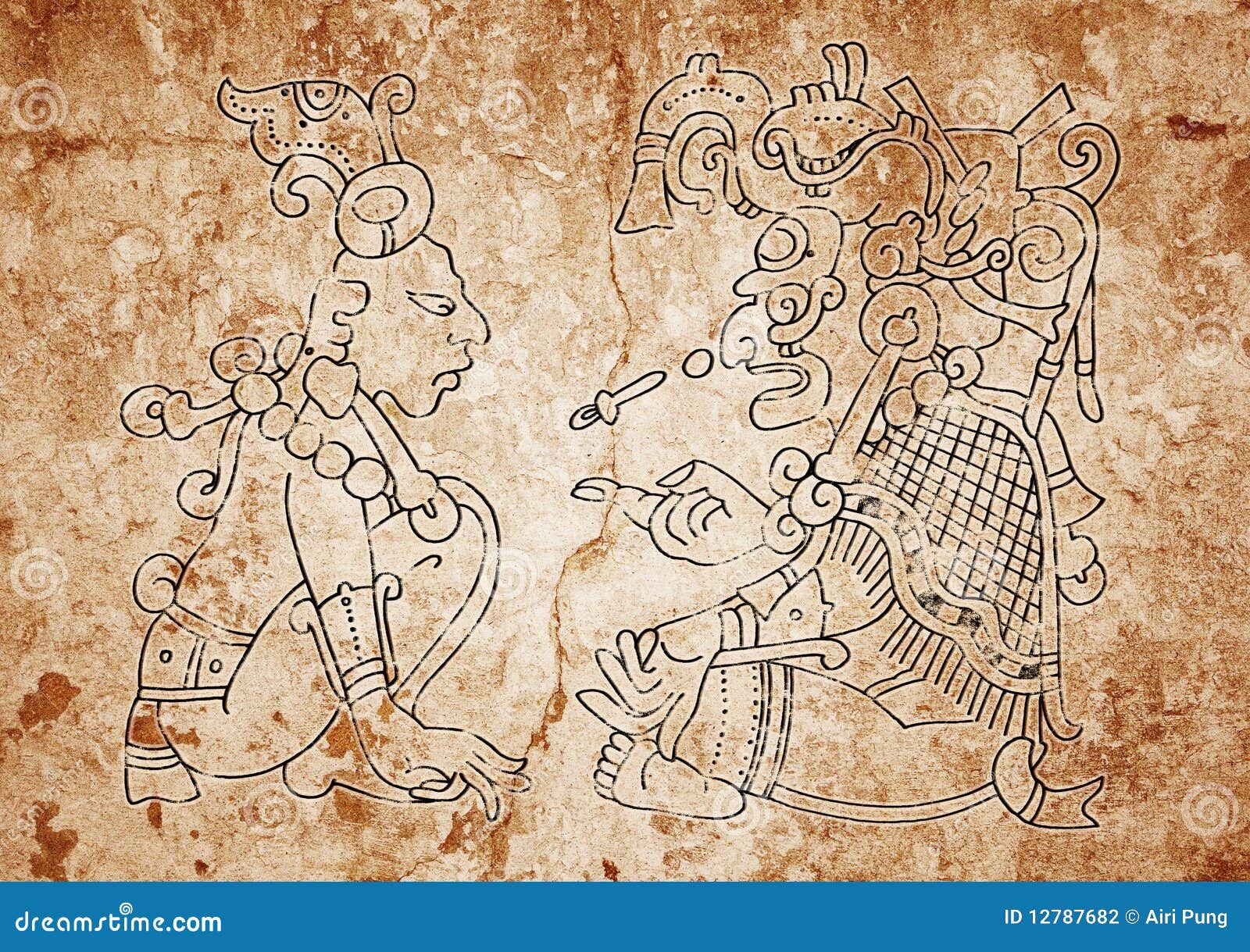 Image from the Mayan Dresden Codex Stock Illustration - Illustration of ...