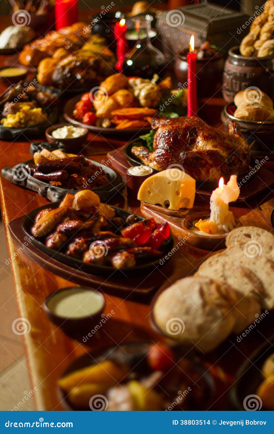 Image of Medival Kings Table Full of Food Stock Photo - Image of meal ...