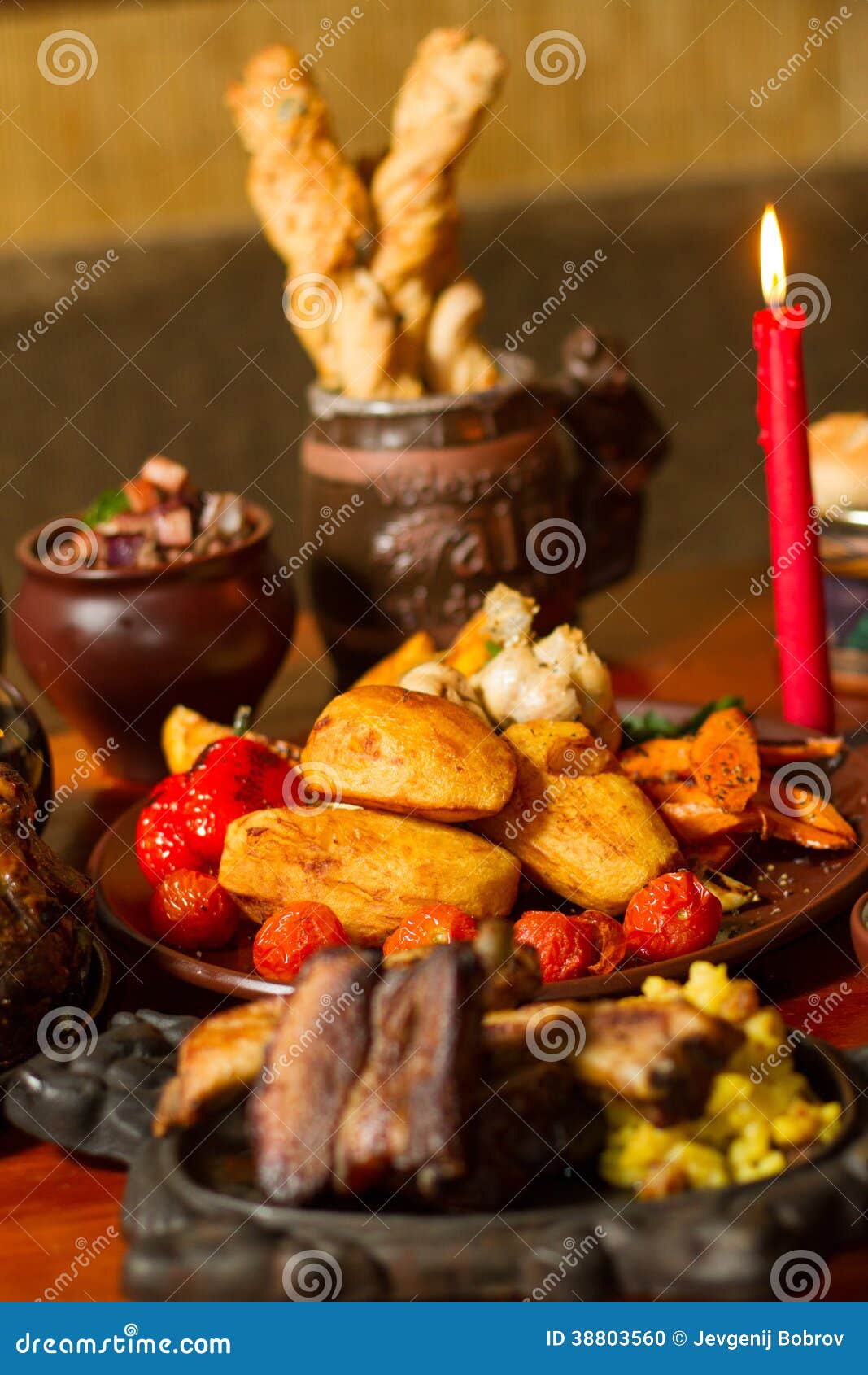 Image of Medival Kings Table Full of Food Stock Photo - Image of ...