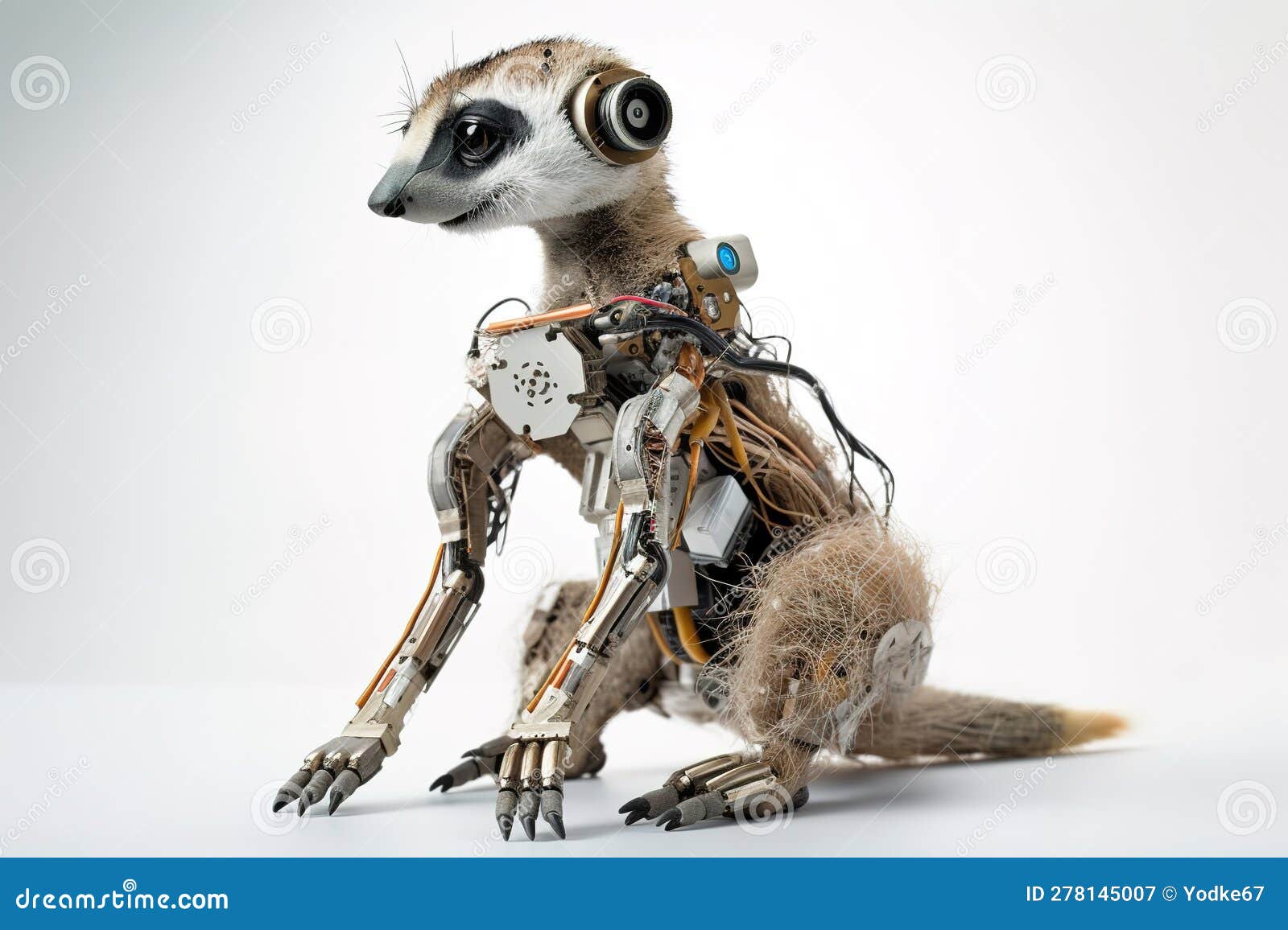 Image of a Meerkat Modified into a Electronics Robot on a White ...