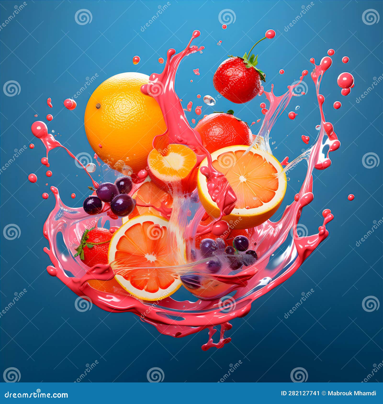 Melting summer fruits stock illustration. Illustration of orange ...
