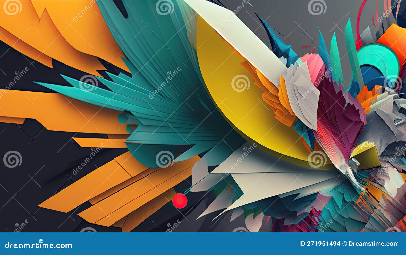 Geomtric Shapes Vibrant Color Background Pattern by Generative AI Stock ...