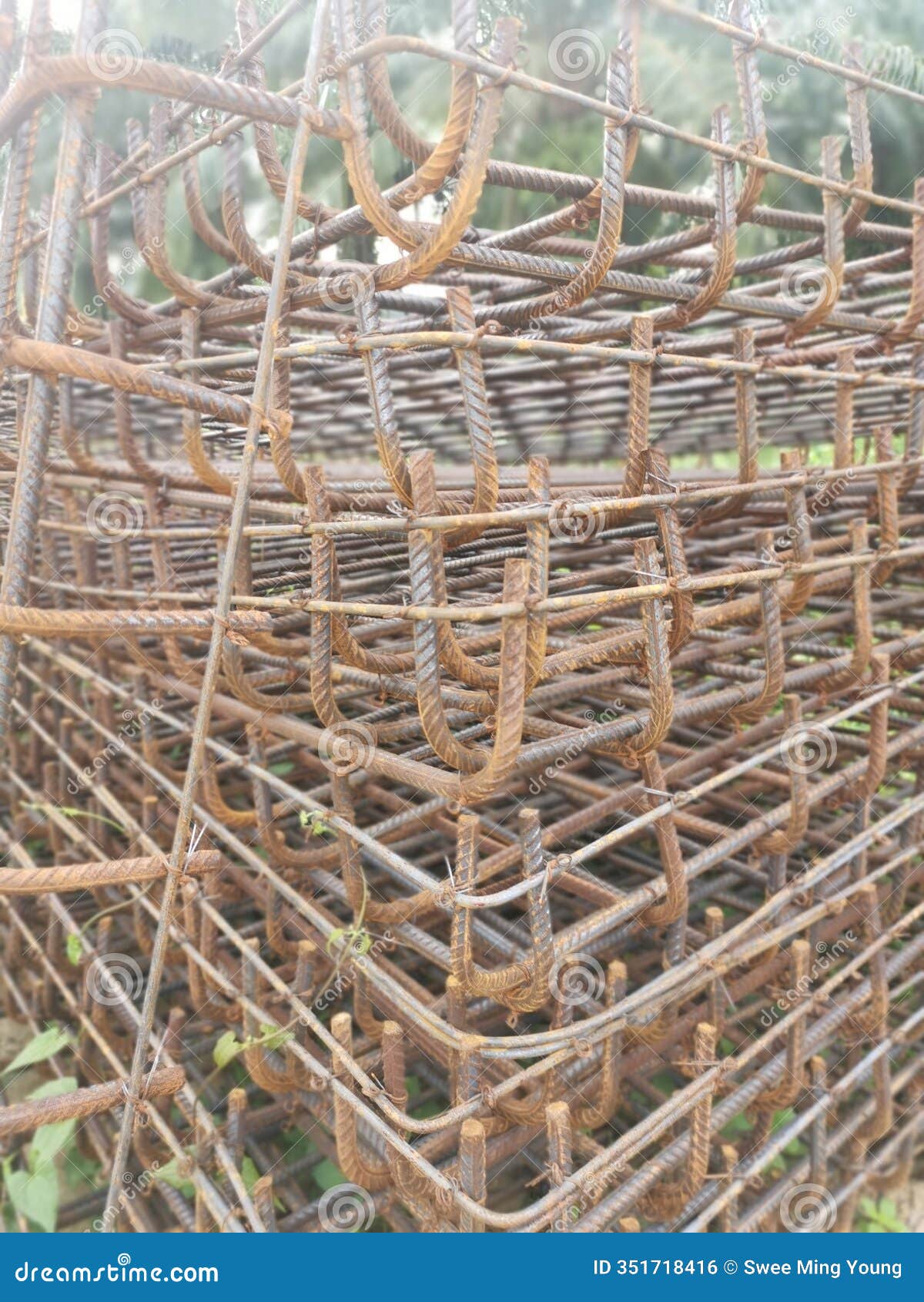 Metal Reinforced Frame or Block Lay on the Construction Site for Usage ...