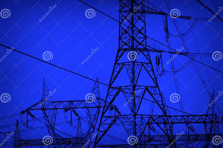 Metal tower of Power Lines stock photo. Image of outdoors - 131626708