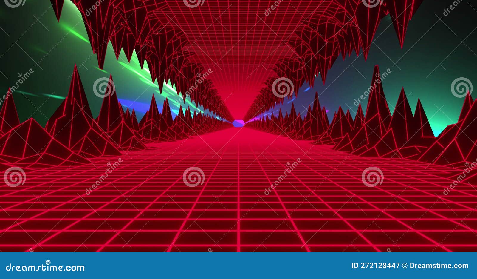 Image of Metaverse Grid Moving in Seamless Loop Over Light Trails Stock ...