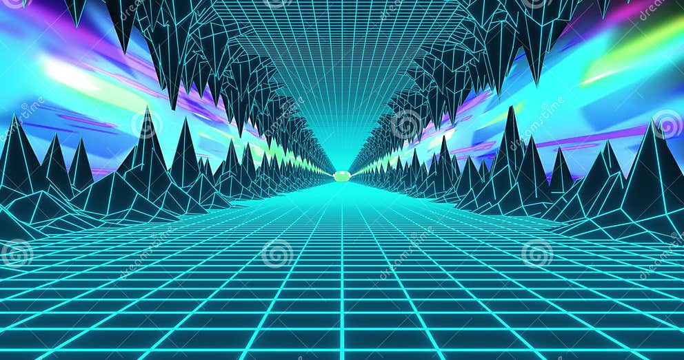 Image of Metaverse with Grid on Multi Coloured Background Stock ...