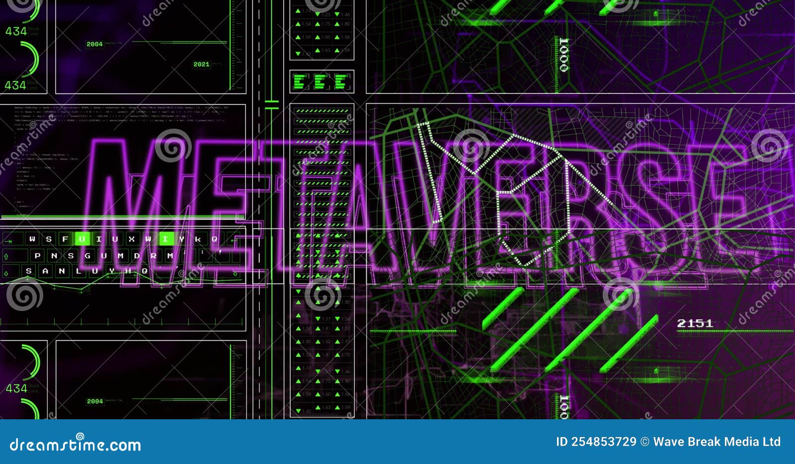Image of Metaverse Text Over Data Processing Stock Illustration ...