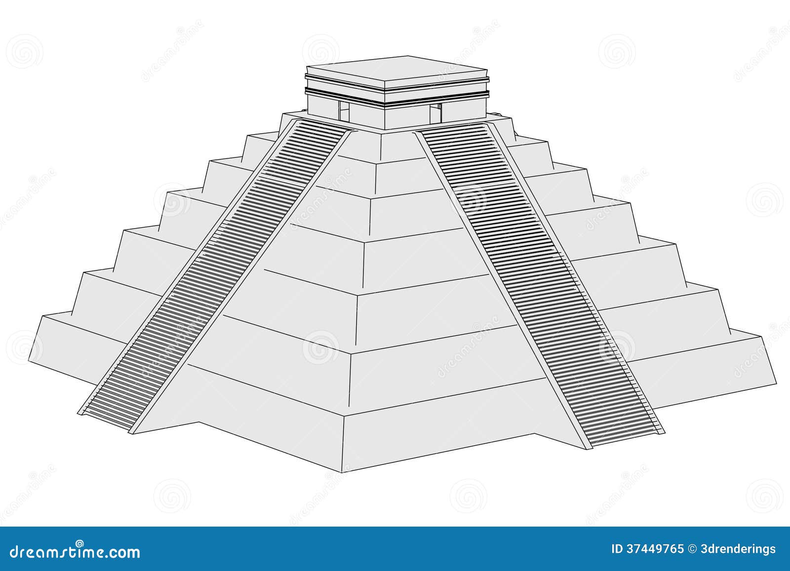 Mexican Pyramide Icon, Outline Style Cartoon Vector | CartoonDealer.com ...