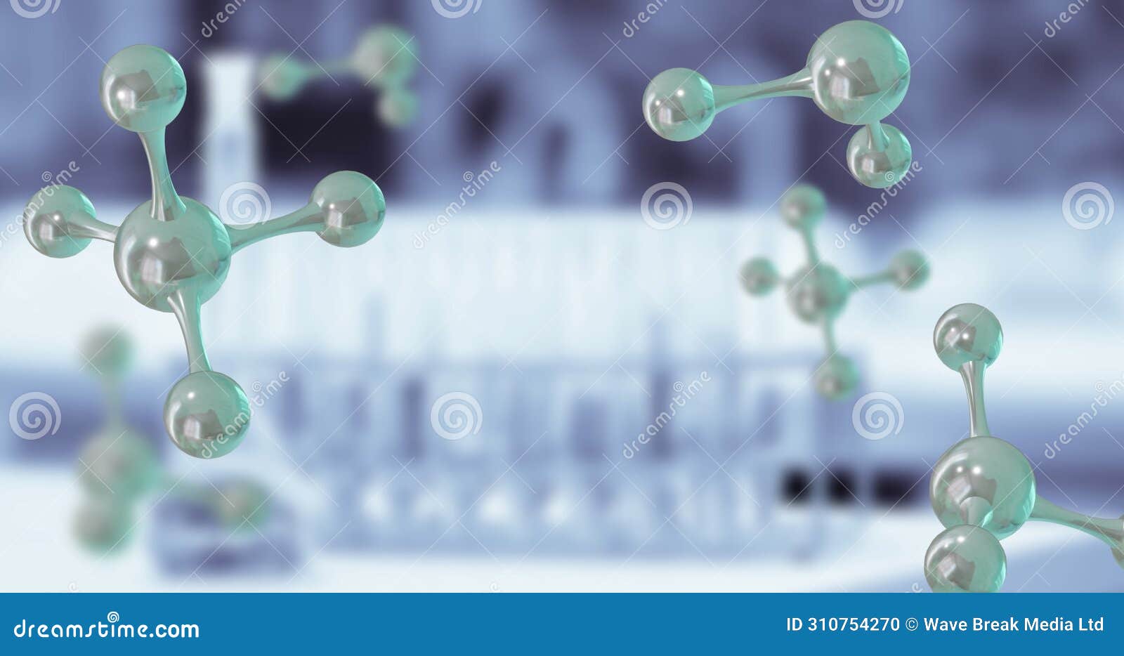 Image of Micro of Molecules Models and Laboratory Beakers Over White ...