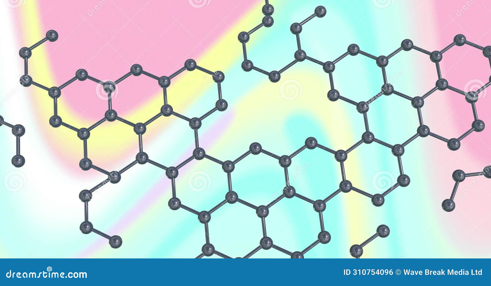 Image of Micro of Molecules Models Over Pastel Background Stock Photo ...