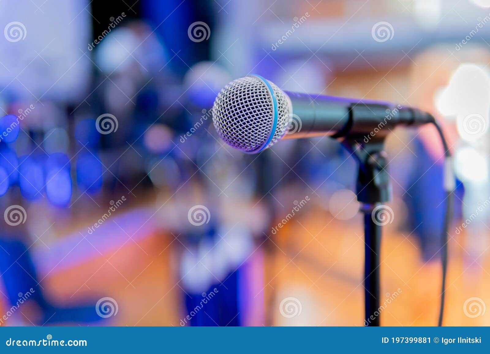 Image of a Microphone in the Concert Hall Stock Image - Image of ...