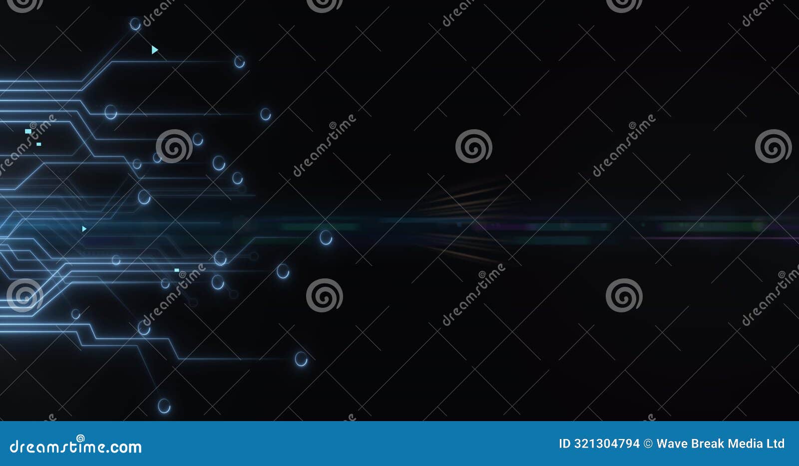 Image of Microprocessor Connections and Lens Flare Against Black ...