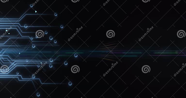Image of Microprocessor Connections and Lens Flare Against Black ...