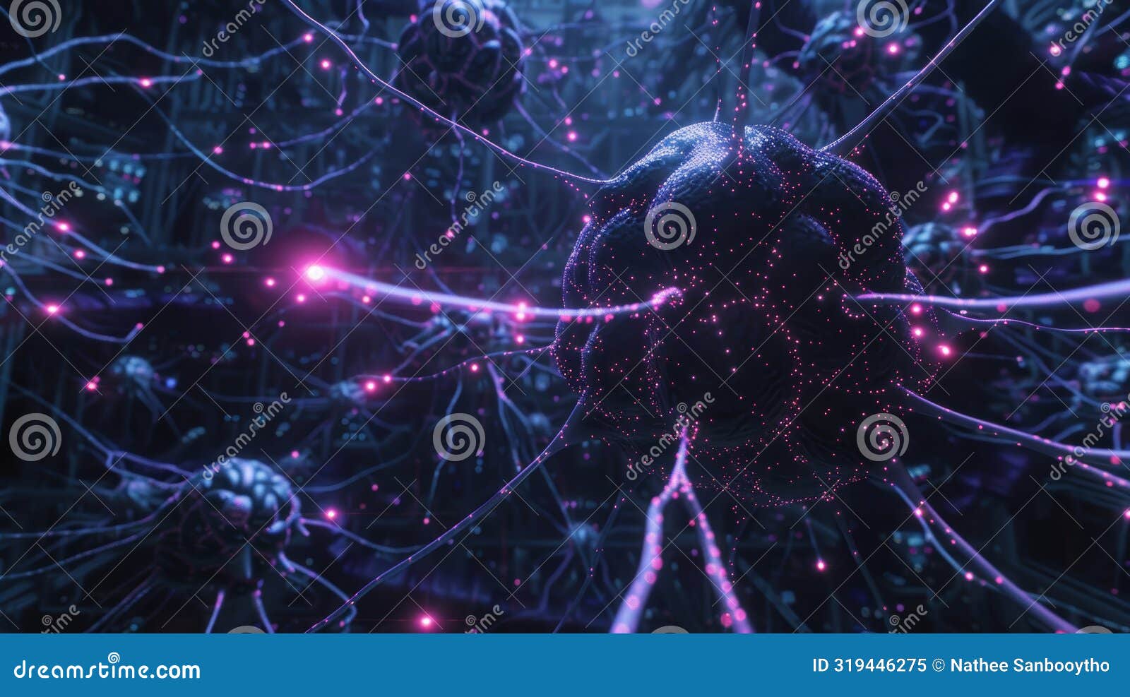 The Image Is A Microscopic View Of A Neural Network It Is A Complex Network Of Interconnected