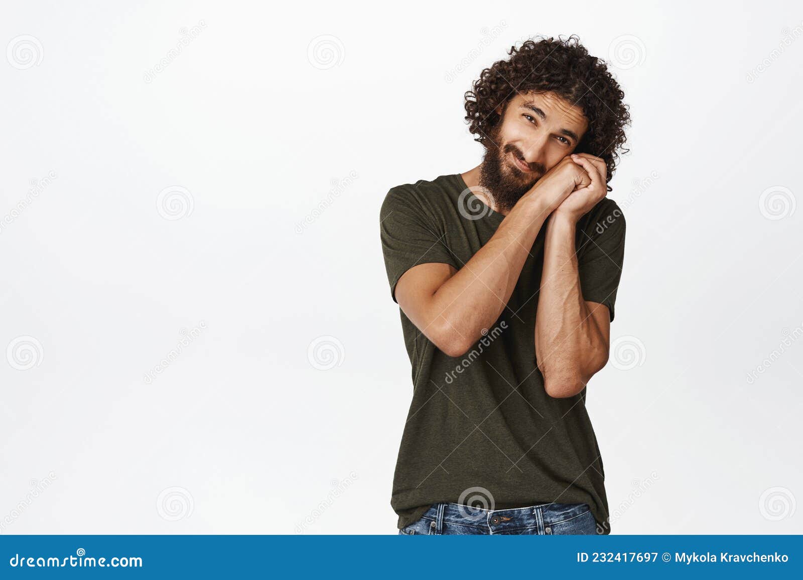 Image of Middle-eastern Young Man Looking Cute, Making Silly Tender ...