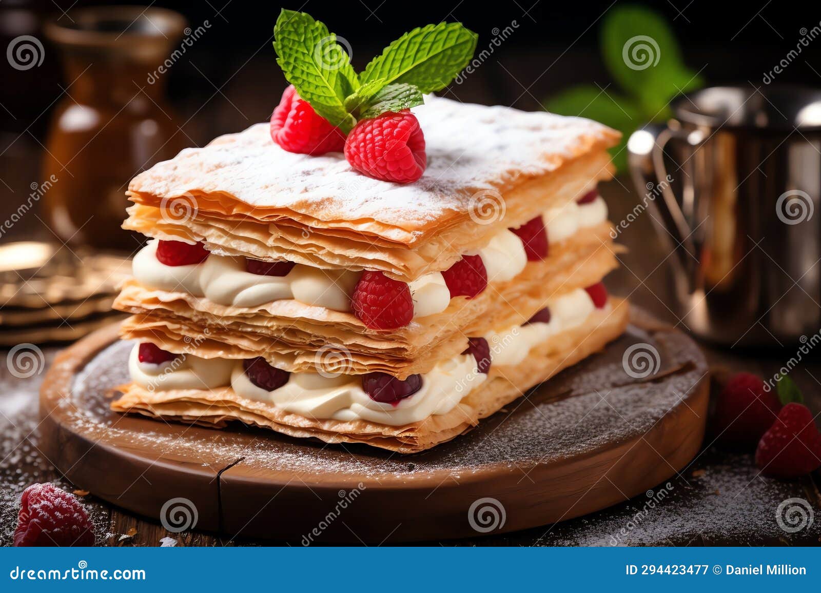 Mille-feuille Cake, Watercolor Clipart Illustration With Isolated ...