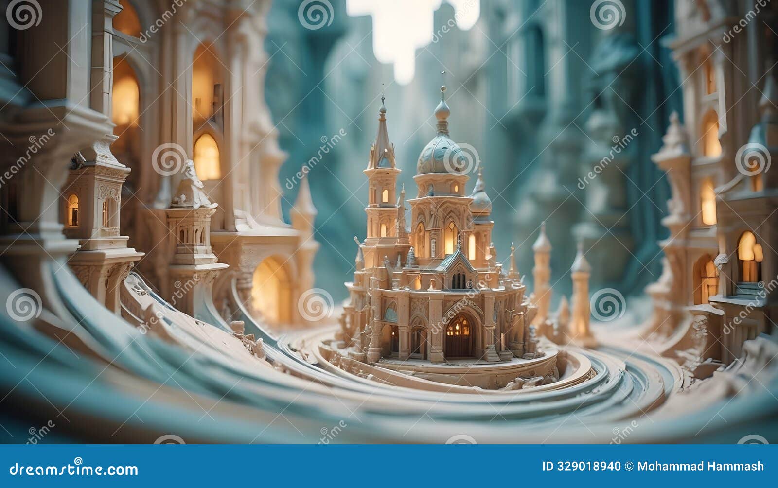 Miniature Fantasy Castle In A Magical Forest Setting Royalty-Free Stock ...