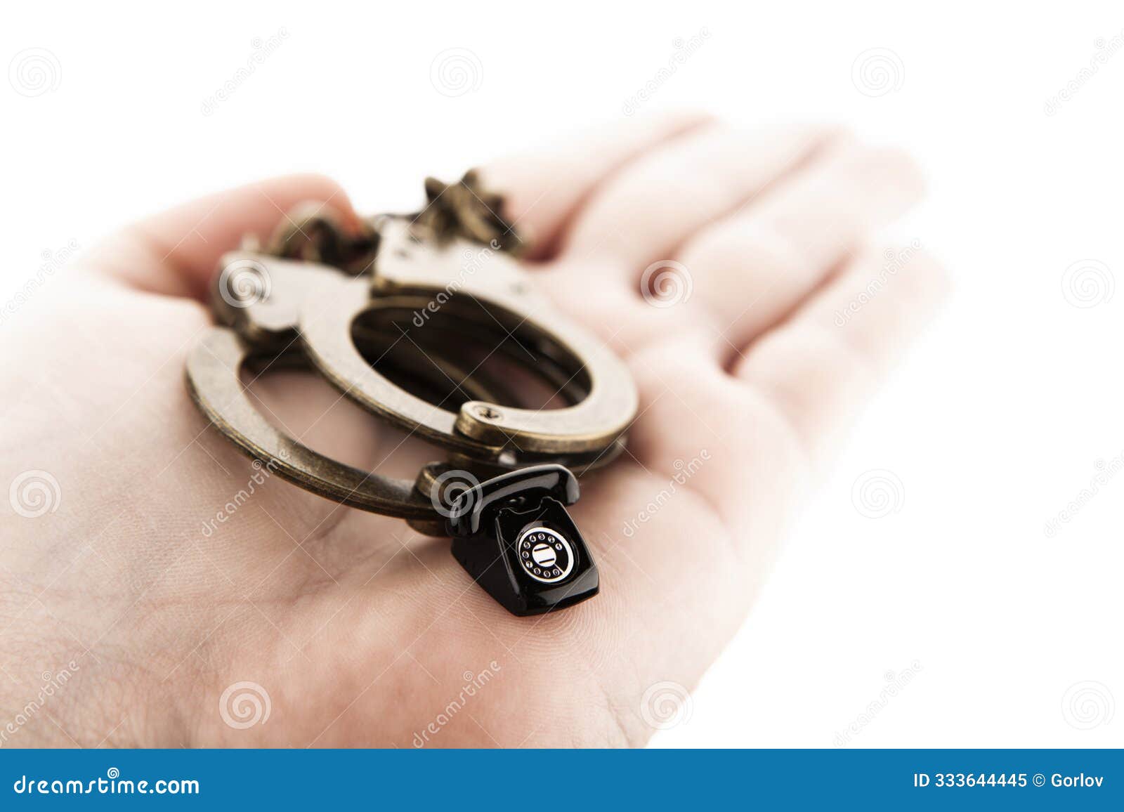 Image of Miniature Phone Handcuffs Stock Image - Image of conceptual ...