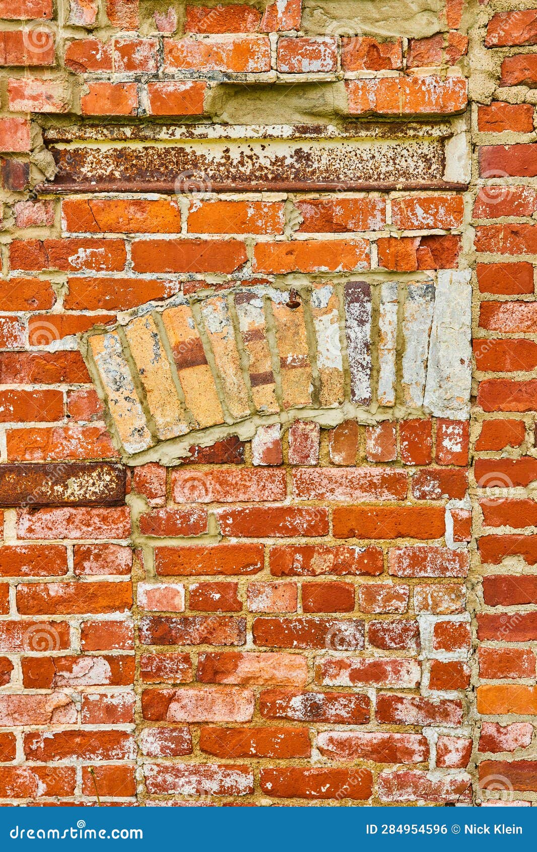 Mismatching Bricks in Broken Pattern of a Partially Concealed Doorway ...