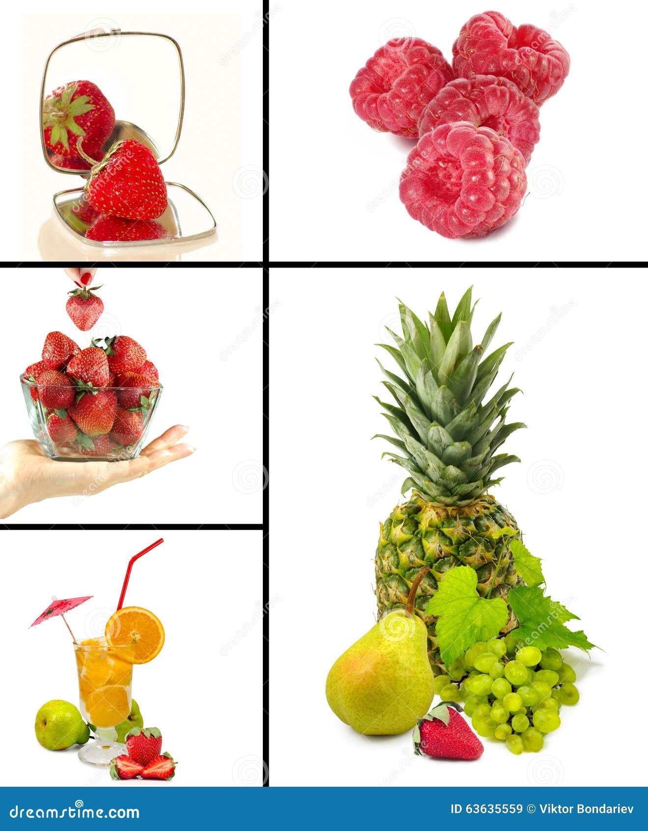 Image of Mix Different Fruits on a White Background Closeup Stock Image ...