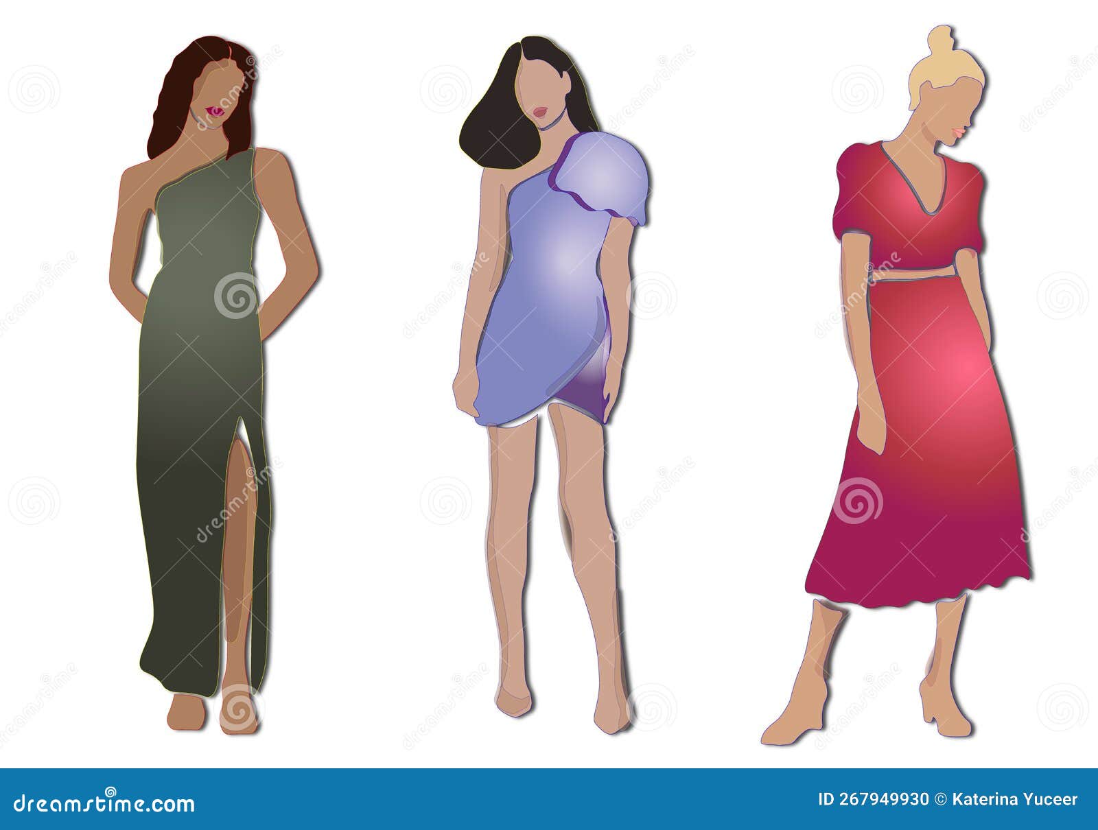 Image of Models on a Light Background Stock Illustration - Illustration ...
