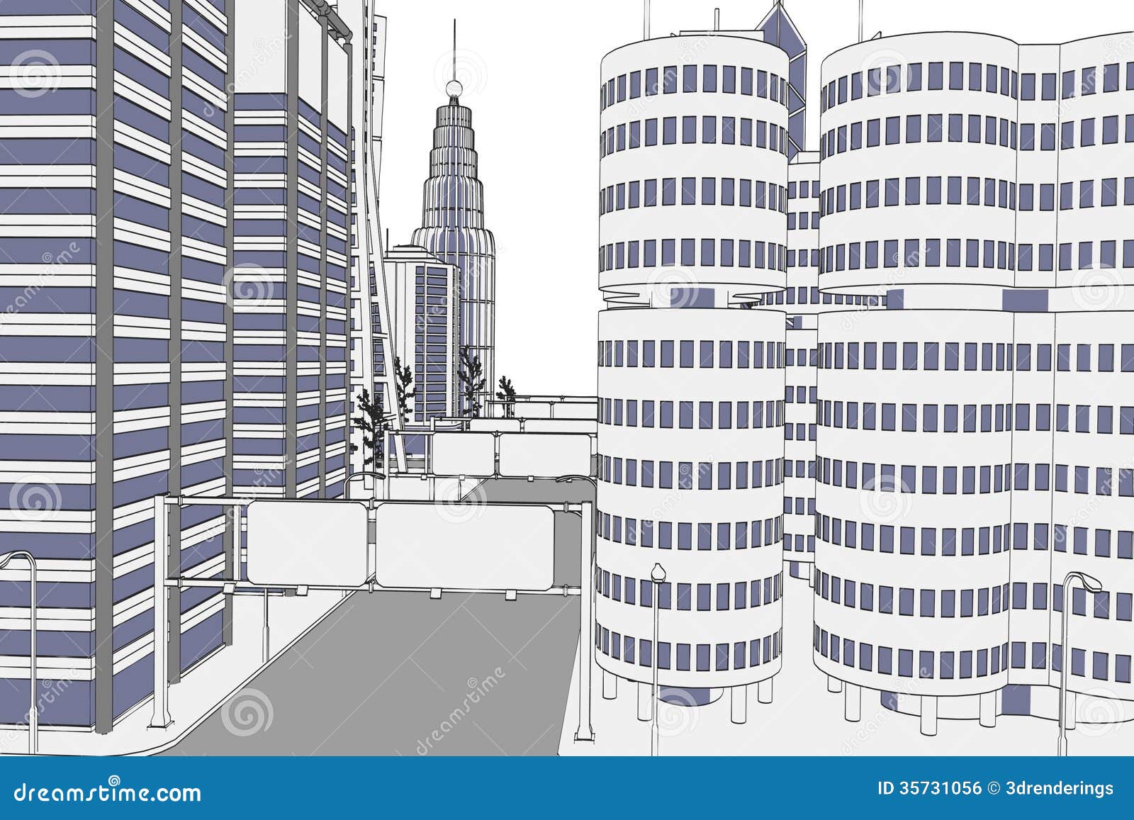 Image of modern city stock illustration. Illustration of village - 35731056