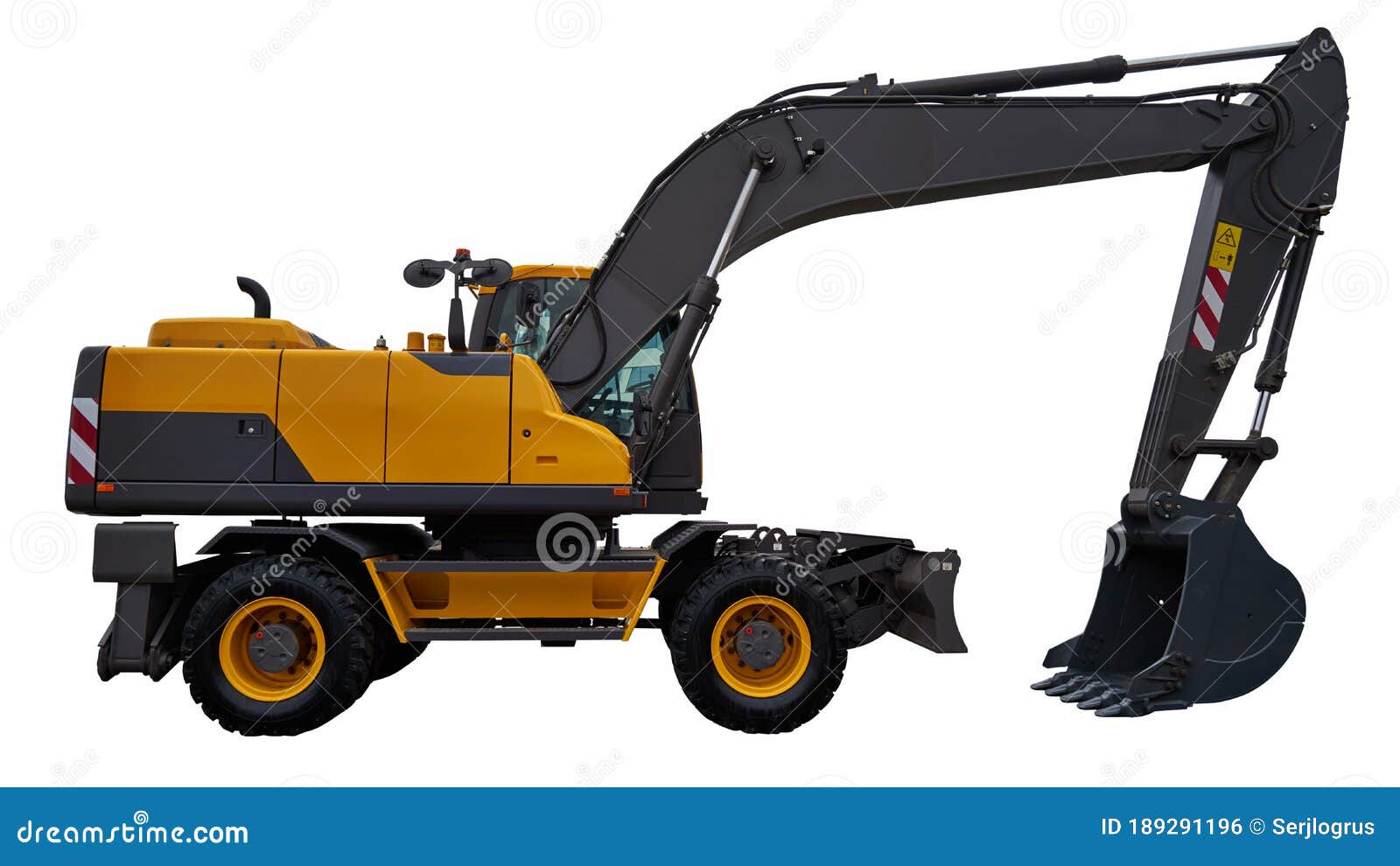 Image of a Modern Excavator. Isolated on White Stock Photo - Image of ...
