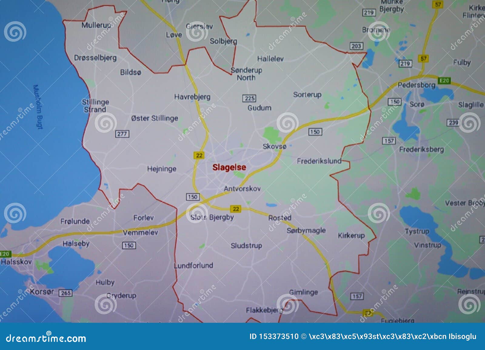 Modern Map for Slagelse, Denmark. Stock Photo - Image of atlas ...