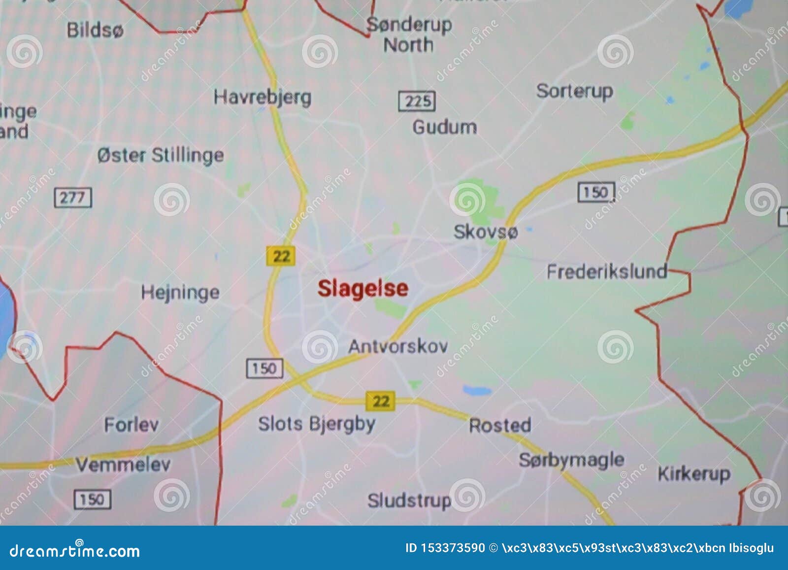 Modern Map for Slagelse, Denmark. Stock Photo - Image of geography ...
