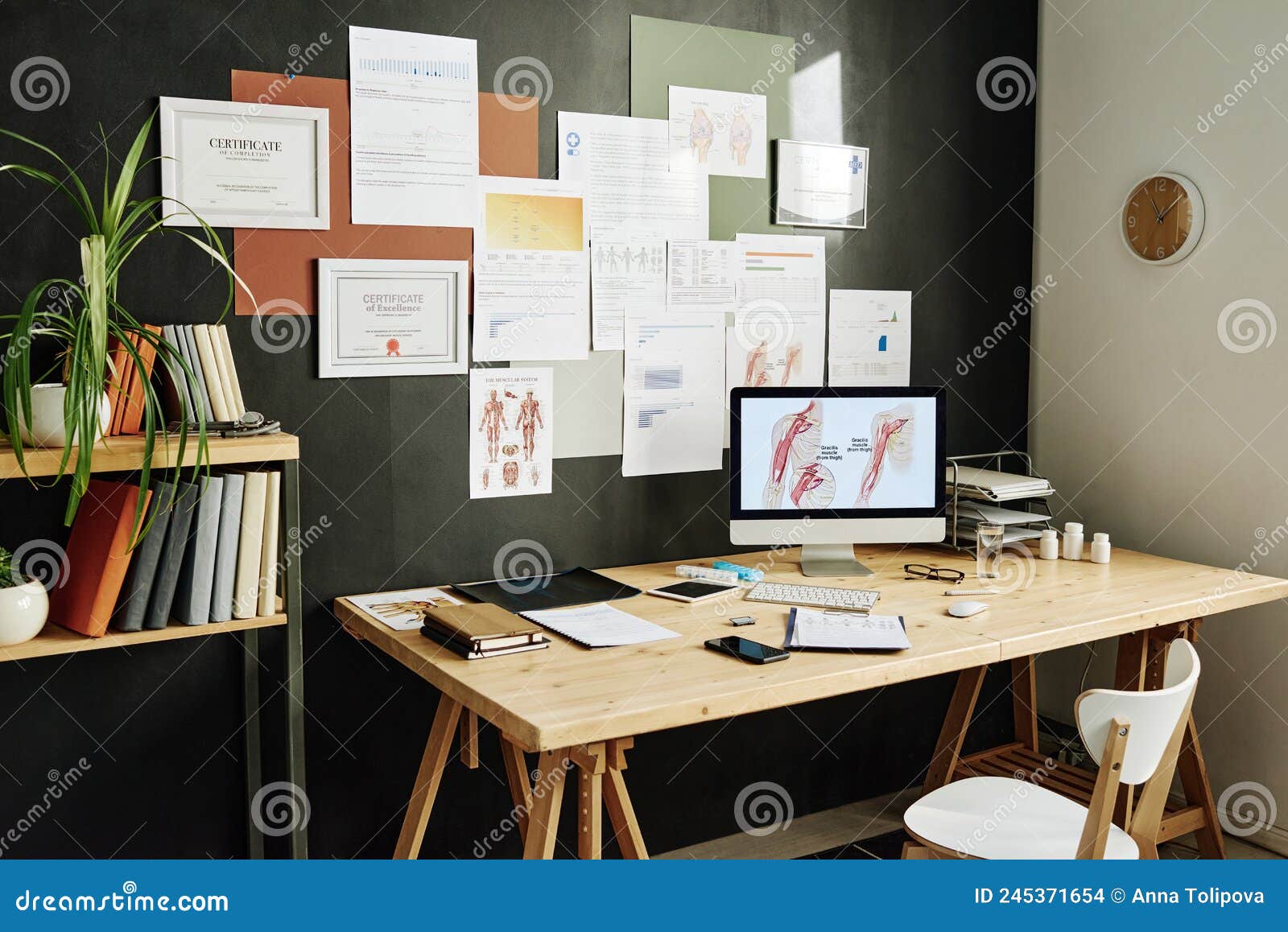 Modern Doctors Office with Computer Stock Photo - Image of technology ...