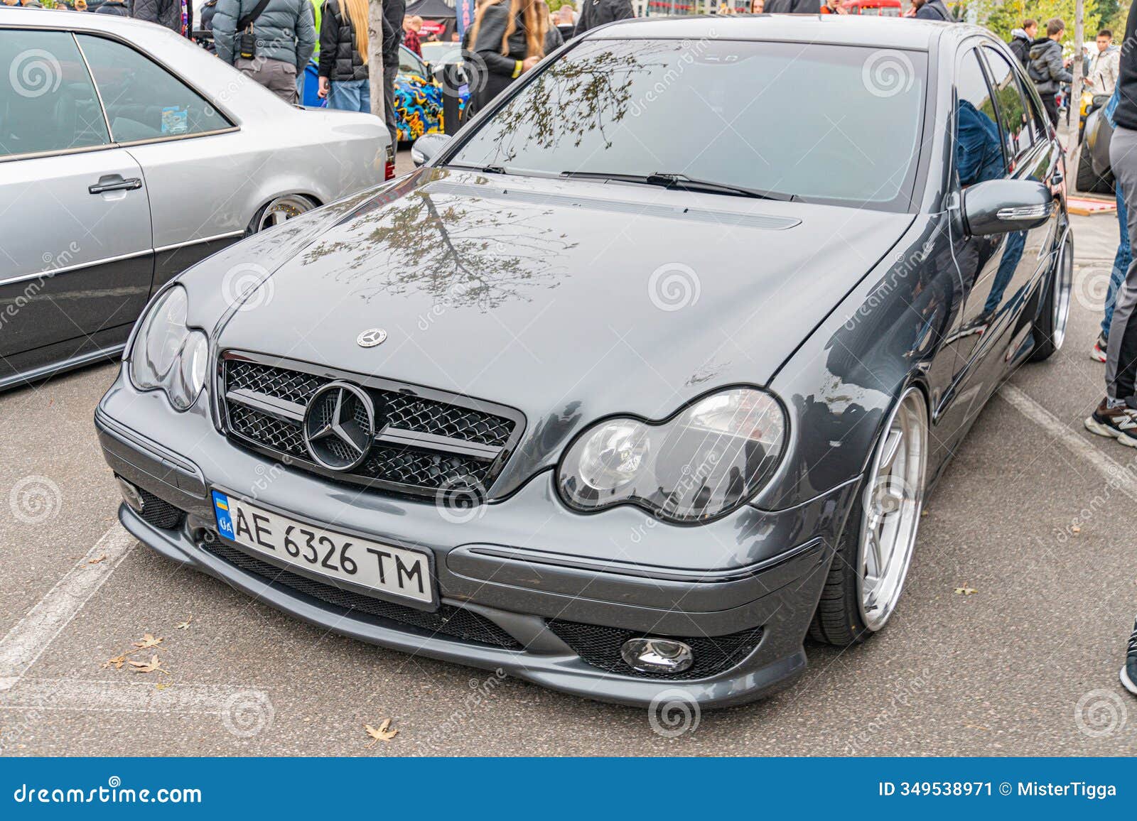 Image of a Modified Grey Mercedes-Benz with Aerodynamic Features ...